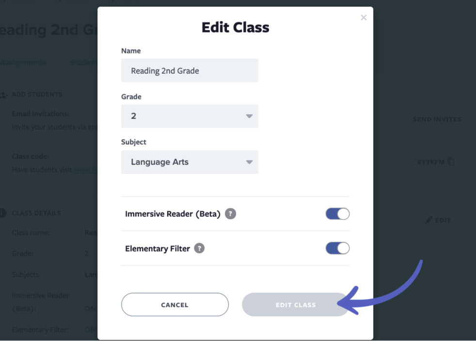 Managing Existing Classes – Flocabulary Help Center