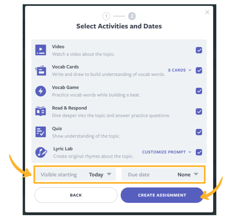 Creating Lesson Assignments – Flocabulary Help Center